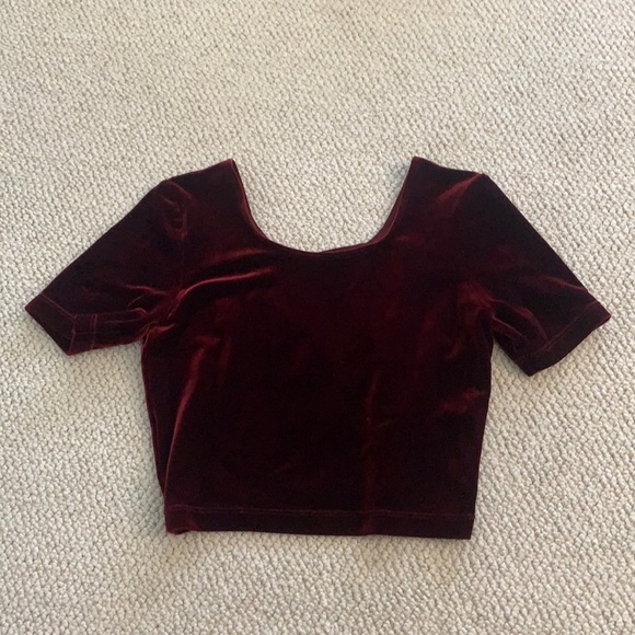 Tops | Red Velvet Crop Top | Poshmark